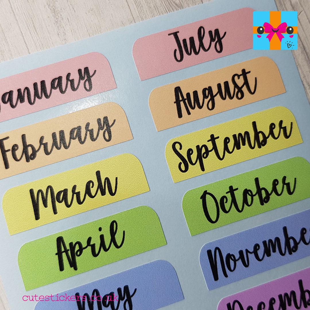 Months of the Year Planner Stickers / 18 Functional Month & Season ...