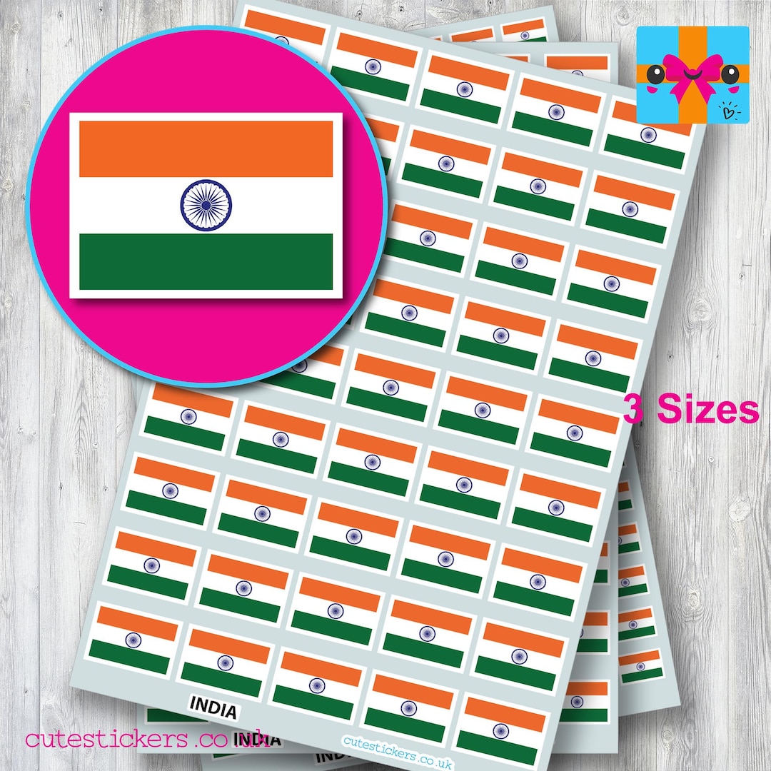 India Flag Stickers / Indian Flag Stickers / 3 Sizes: 10mm X 7mm, 15mm ...