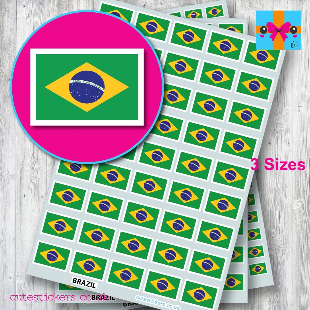 Brazil Brazilian Flag Stickers / Flag of Brazil Stickers / 3 Sizes ...