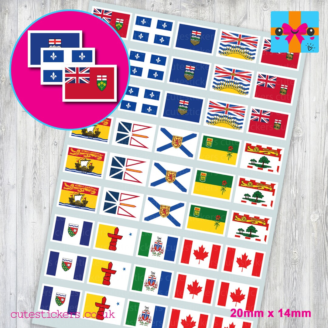 Canadian Province and Territory Flag Stickers / Flags of Canada ...
