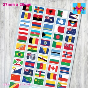 254 Flags of the World Stickers / Country Flag Stickers / 3 Sizes ...
