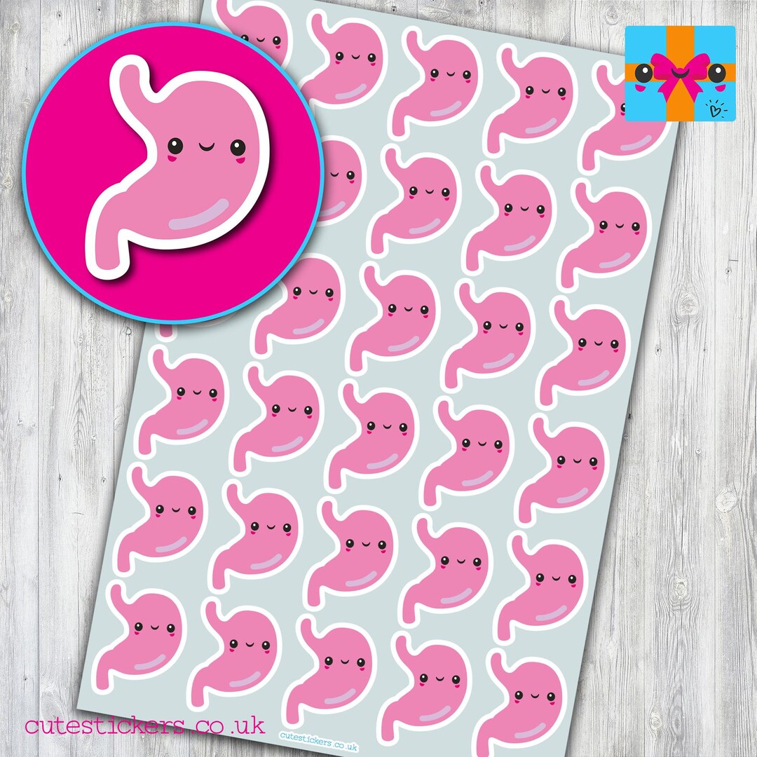 Stomach Weight Loss Planner Stickers/ 30 Cute Kawaii Tummy Planner ...