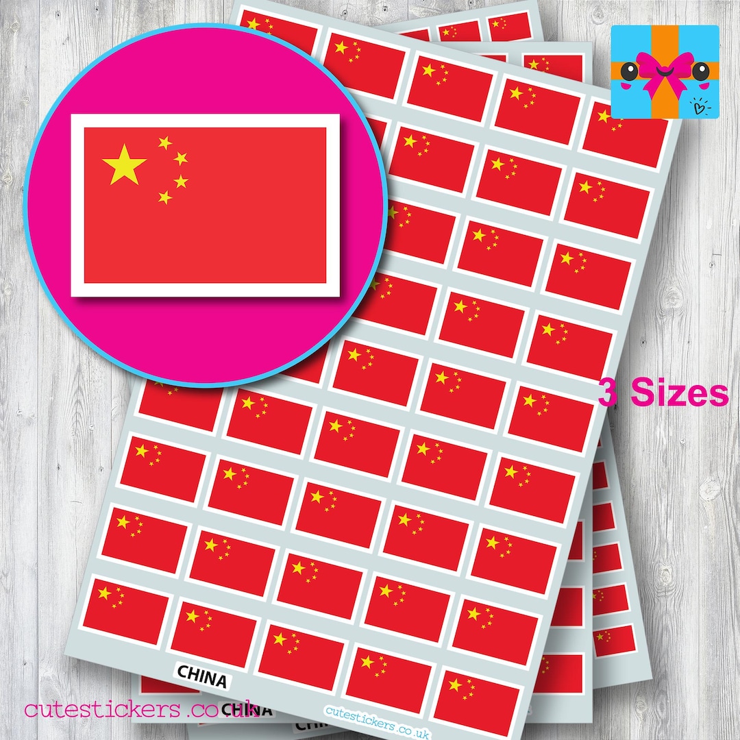 China Chinese Flag Stickers / 3 Sizes: 10mm X 7mm, 15mm X 10mm, 20mm X ...