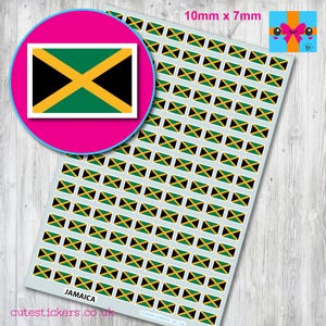 Jamaica Flag Stickers / Small Flag Stickers / Caribbean Flag Stickers ...