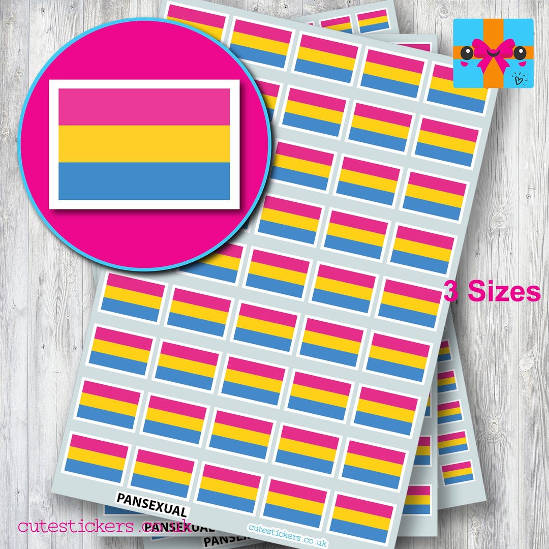 Pansexual Flag Stickers / Pan LGBTQ+ Stickers / Event Project Diary ...