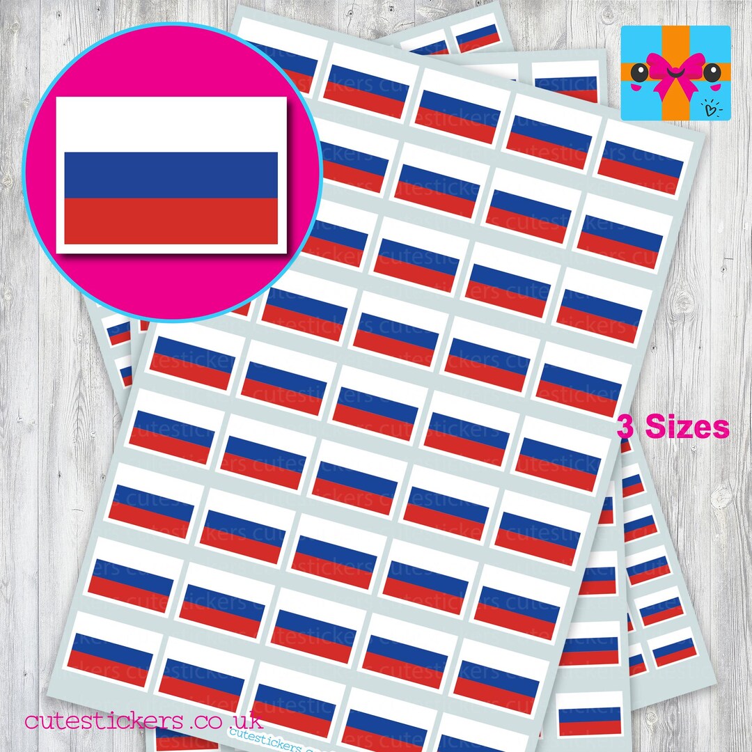 Russia Russian Flag Stickers / Small Flag Stickers / 10mm X 7mm, 15mm X ...