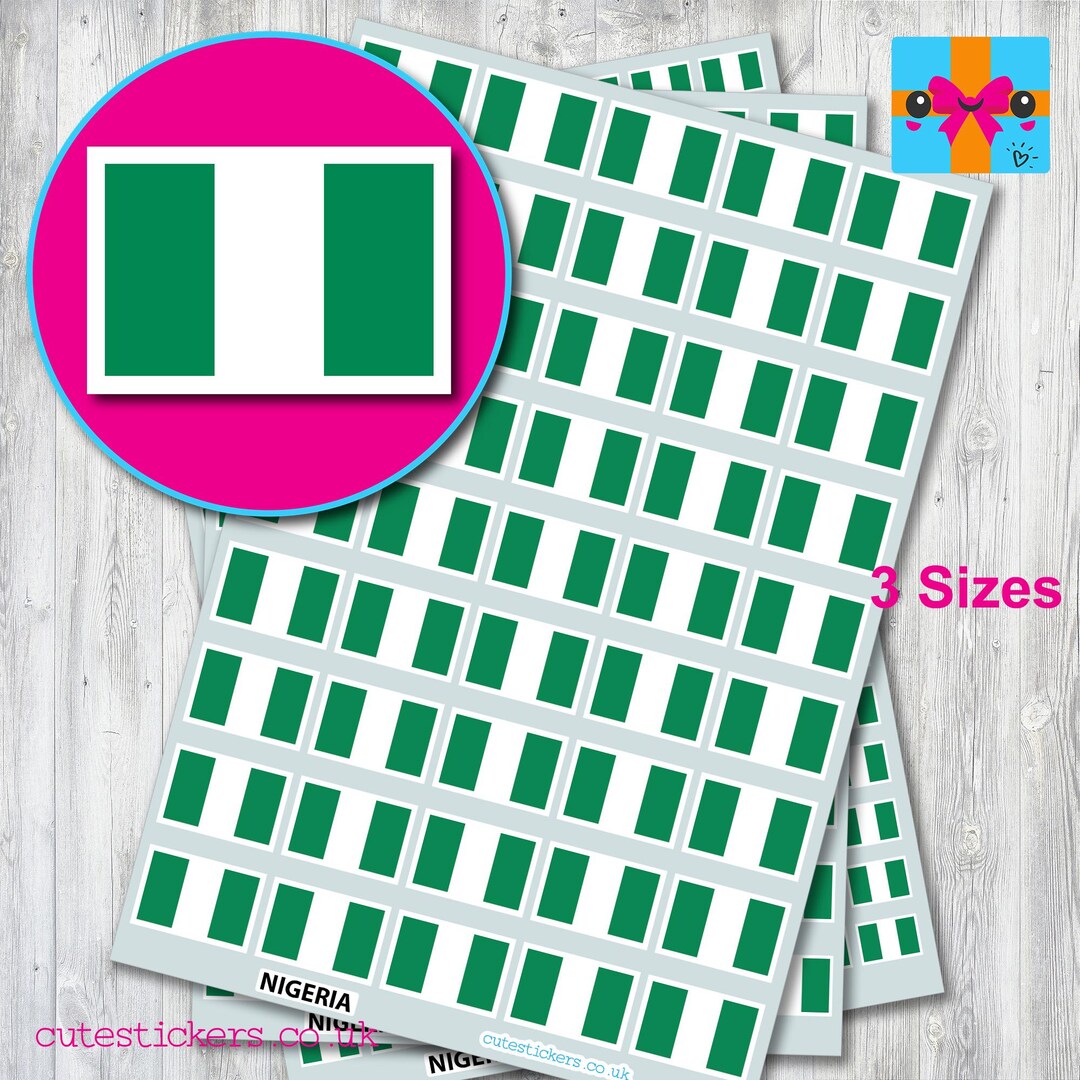 Nigeria Flag Stickers / Flag of Nigeria Nigerian Stickers / 3 Sizes ...
