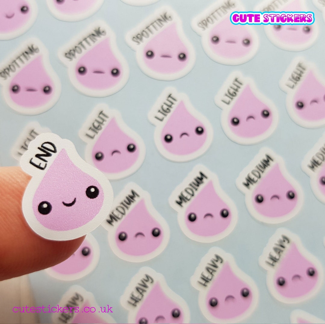 63 Period Planner Stickers / Cute Kawaii Menstrual Stickers UK / Start ...