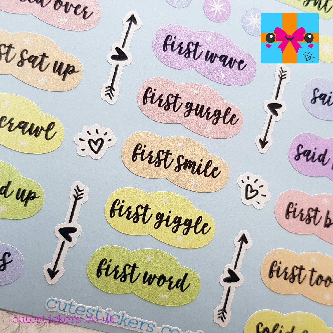 Baby Milestones Planner Stickers / 72 Baby Milestone Stickers / First ...