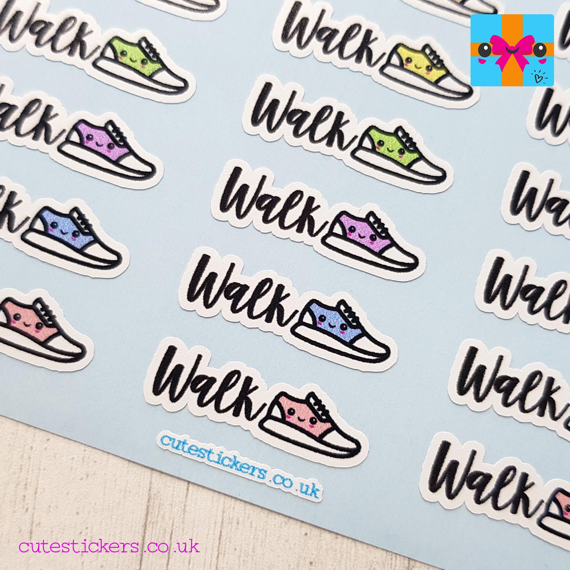 Walk Planner Stickers / Walking Tracker Reminder Stickers / Cute Kawaii ...
