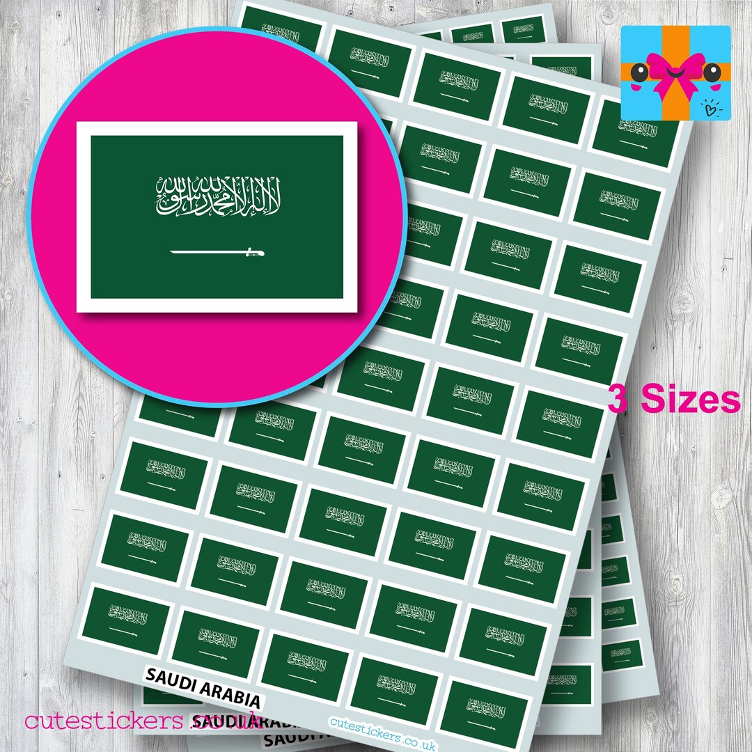 Saudi Arabia Flag Stickers / Saudi Arabian Flag Stickers / 3 Sizes ...