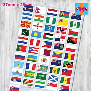 254 Flags of the World Stickers / Country World Flag Project Stickers ...