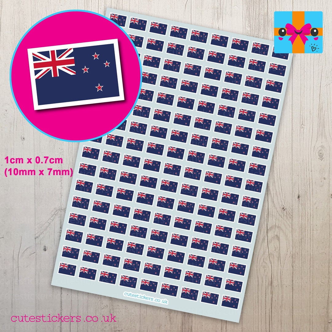 New Zealand Flag Mini Planner Stickers / Kiwi Flag 10mm X 7mm Flag of ...