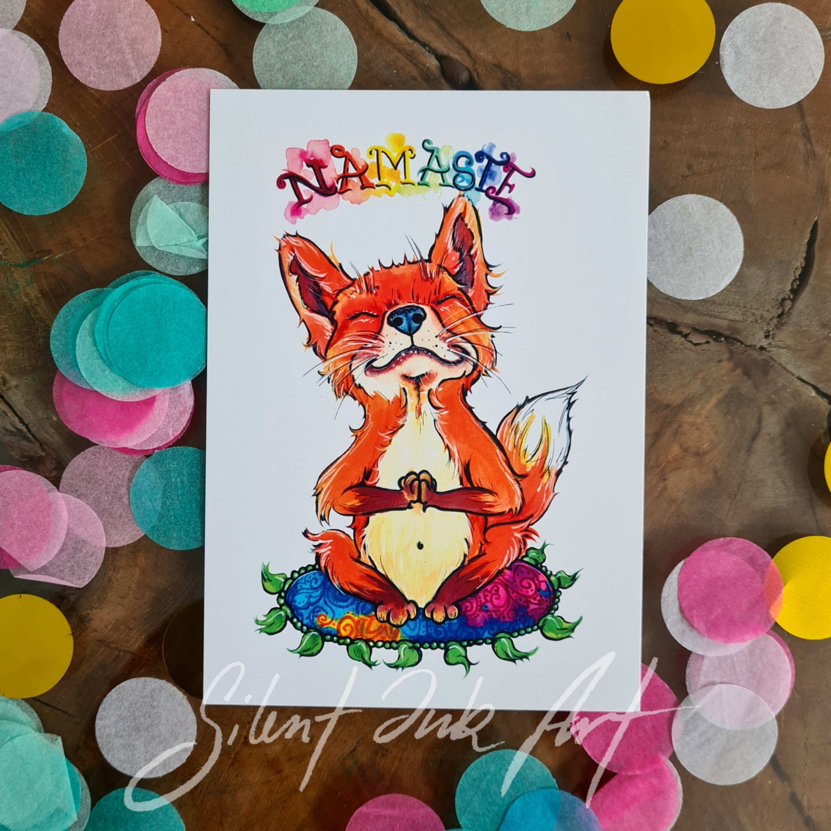 Ringblock / A5 / Animal Motif / Fox / Namaste / Mandala / Yoga | Etsy