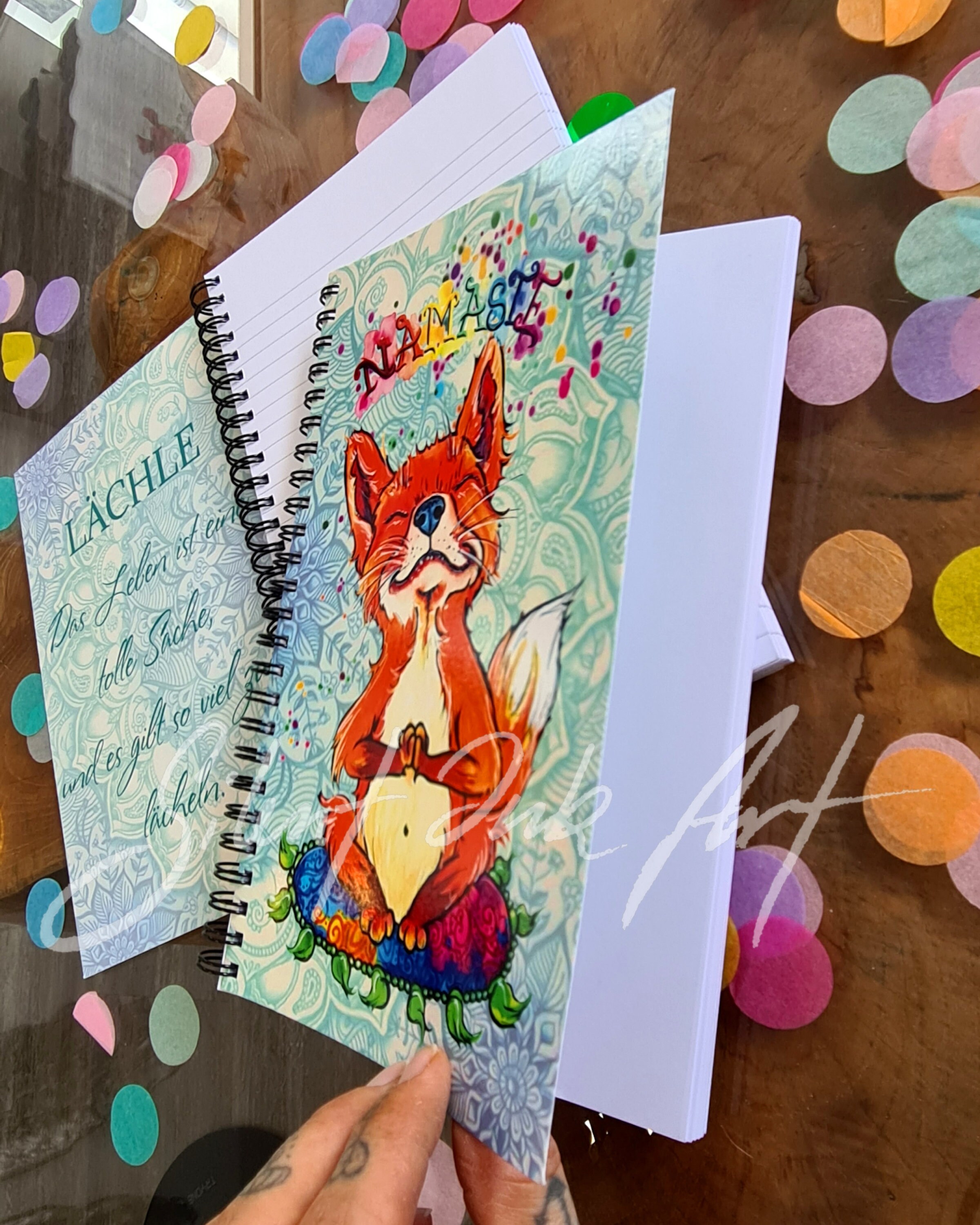 Ring Pad / A5 / Animal Motif / Fox / Namaste / Mandala / Yoga - Etsy UK