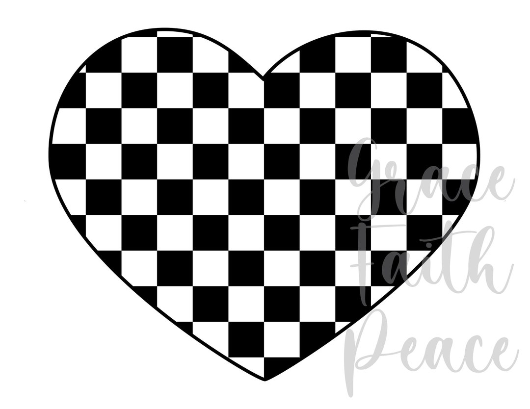 Checkered Heart, Svg, Dxf, Jpg, Png - Etsy