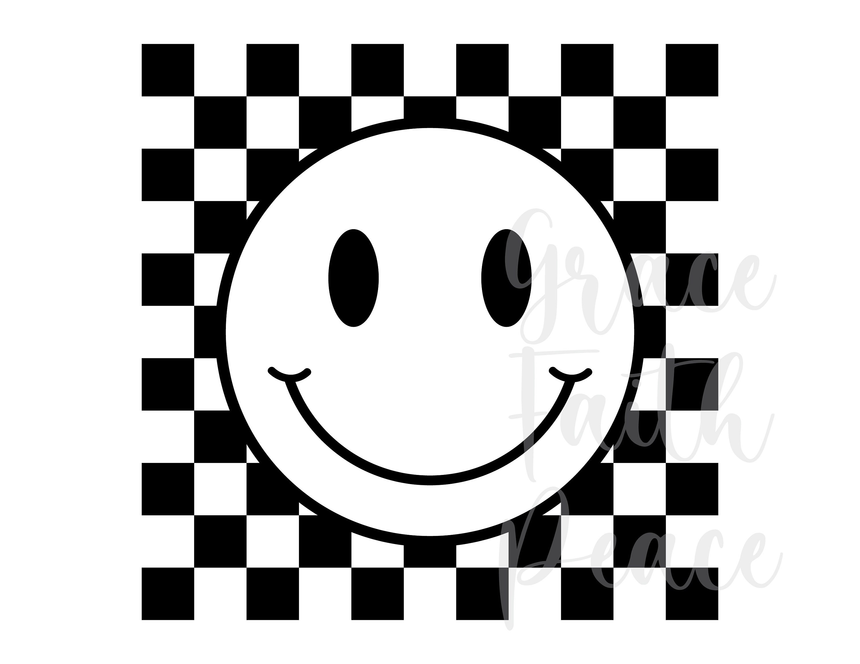 Checkered Smile, Svg, Dxf, Jpg, Png - Etsy