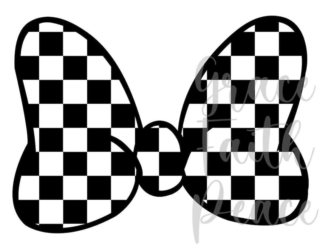 Checkered Bow, Svg, Dxf, Jpg, Png - Etsy