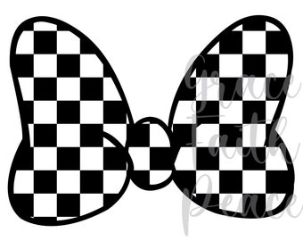 Checkered Bow Svg - Etsy