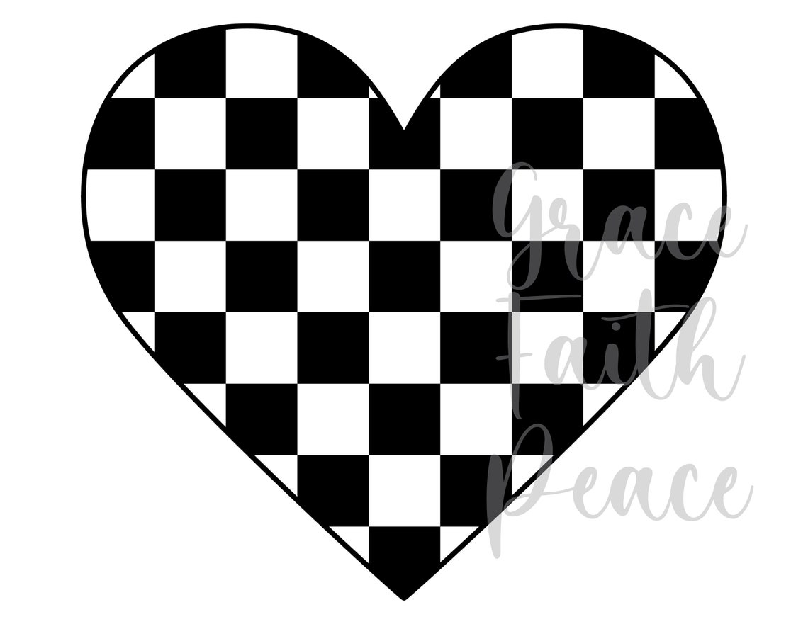 Checkered Heart, Svg, Dxf, Jpg, Png - Etsy