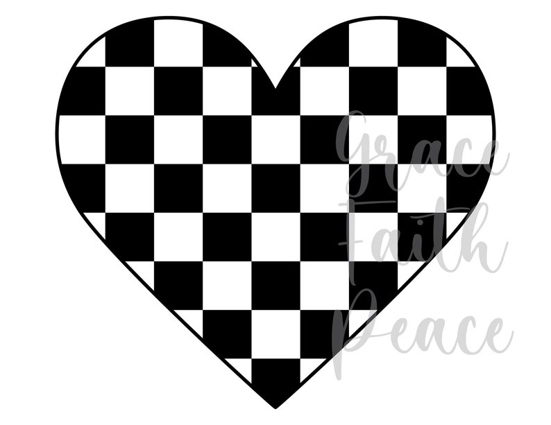 Checkered Heart, Svg, Dxf, Jpg, Png - Etsy