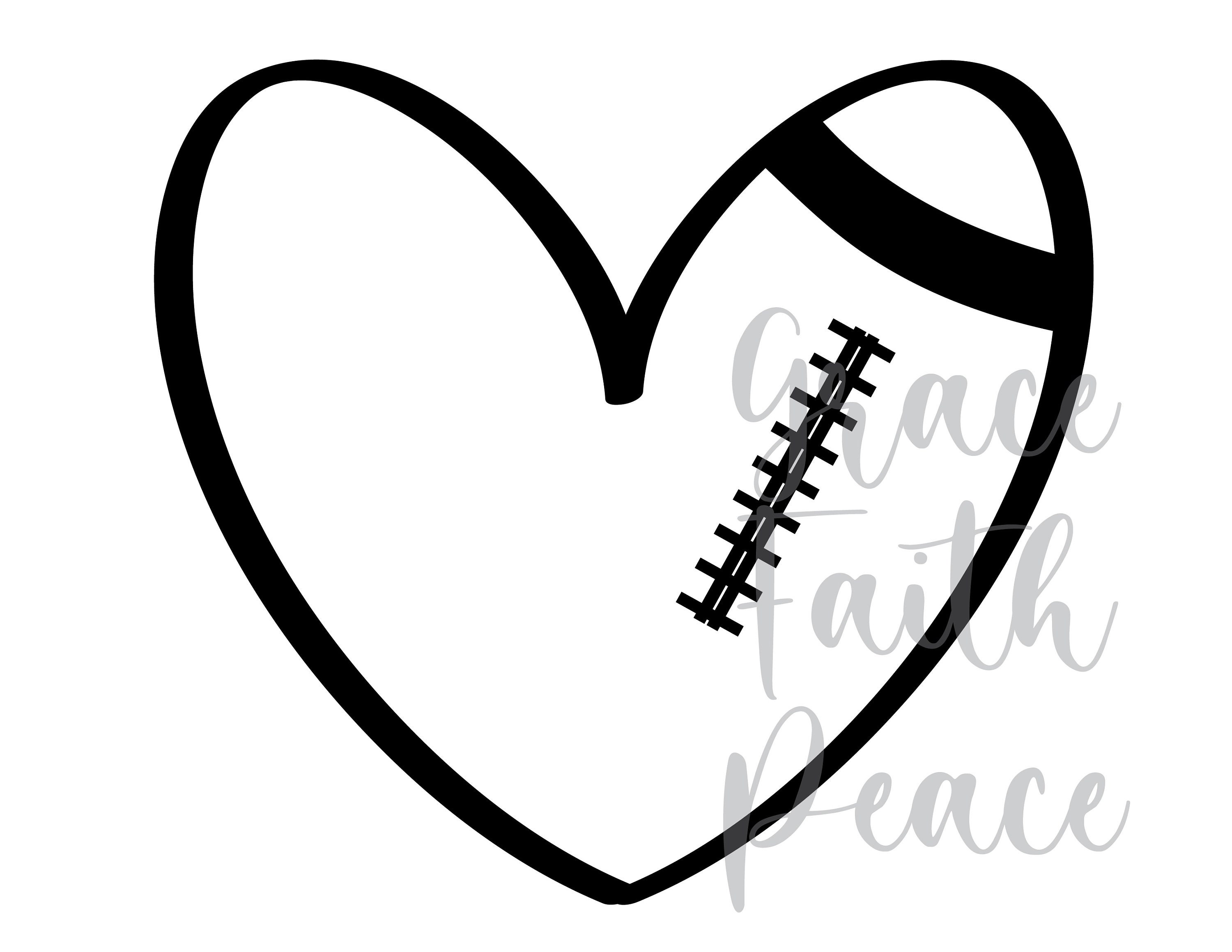 Football Heart Svg Dxf Png Etsy