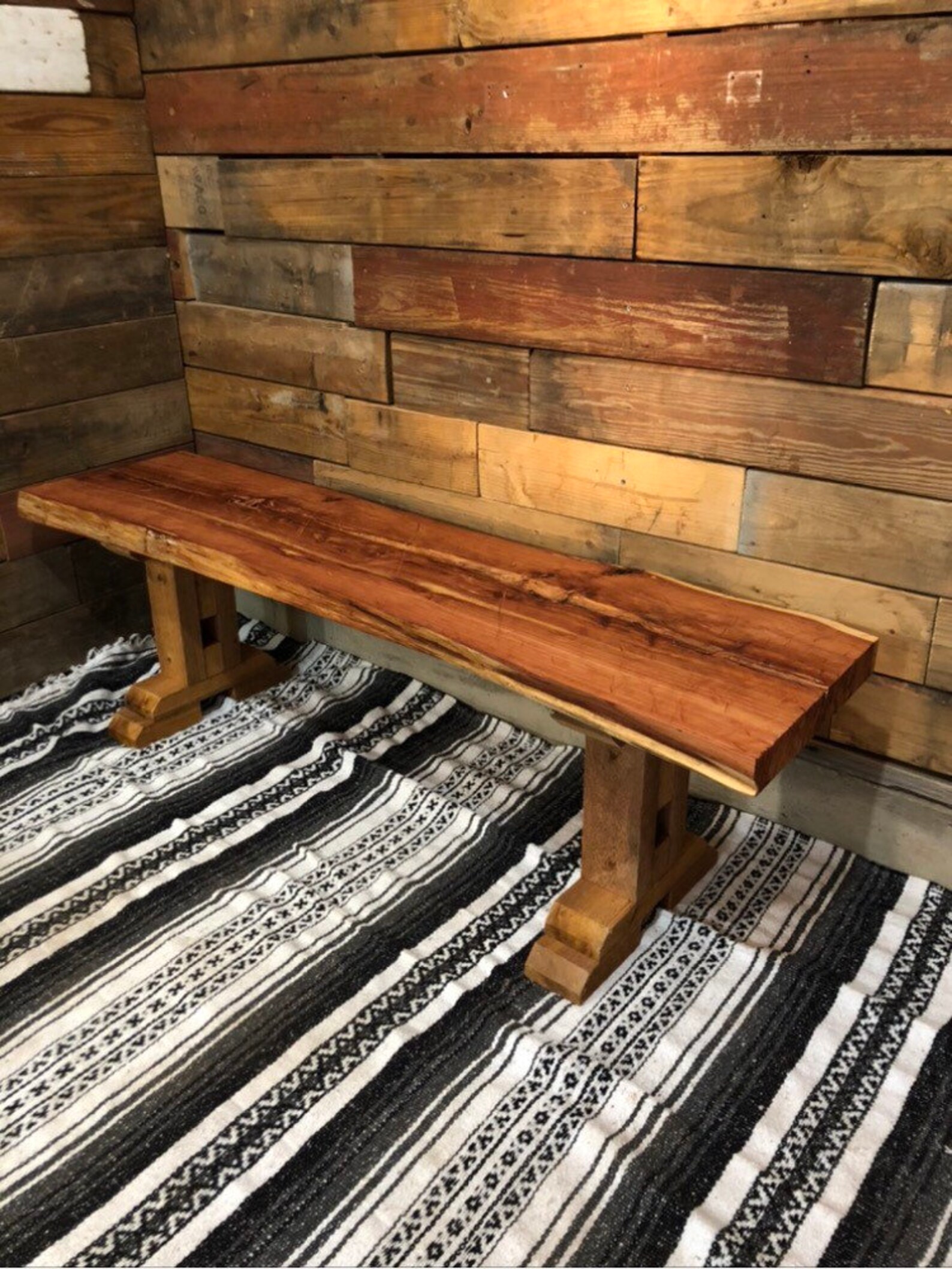 4' Handmade Cedar Bench Rustic or Smooth Finish 48in - Etsy