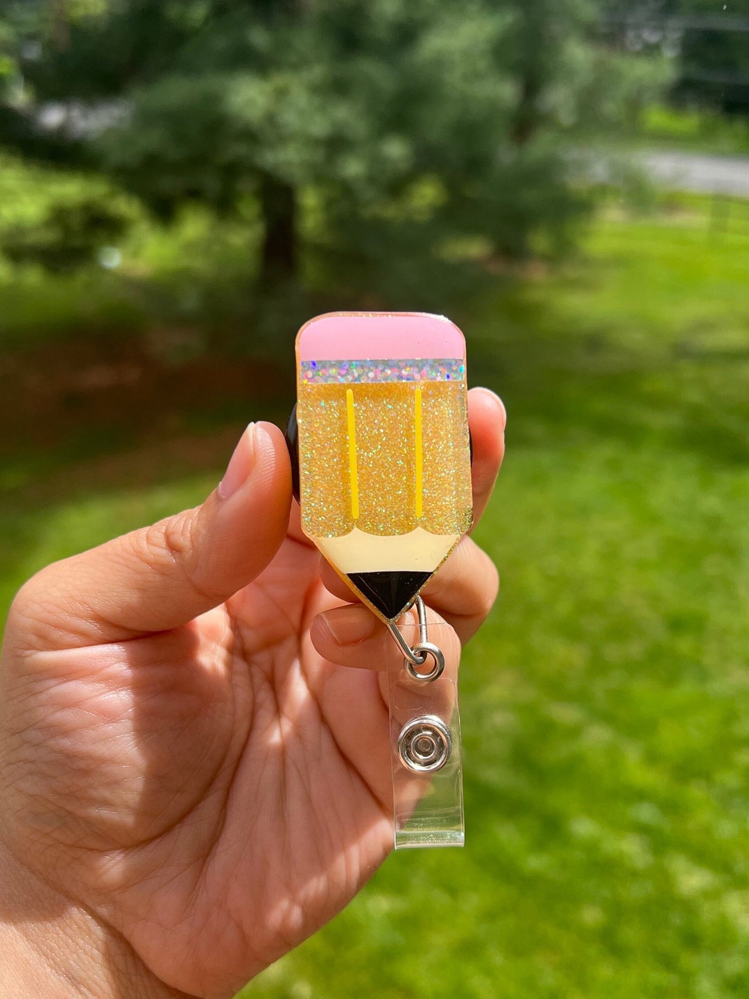 Pencil Badge Reel, Cute Pencil Gift Badge ID, Teacher Appreciation Gift ...