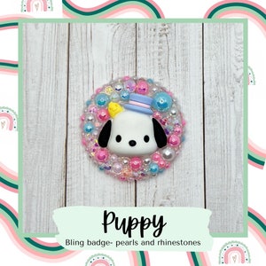 Kawaii Badge Reel Cute Badge Clip for Women, Bling Badge ID Holder for ...
