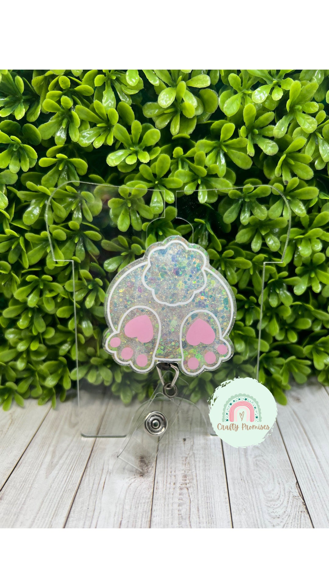 Cute Bunny Butt Badge Reel Kawaii Bunny Badge Clip Retractable ID Badge ...