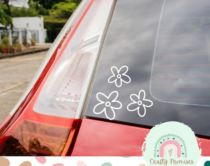 Retro Flower Car Decal, Car Decal for Millennial Girly, Sassy Car Decal ...