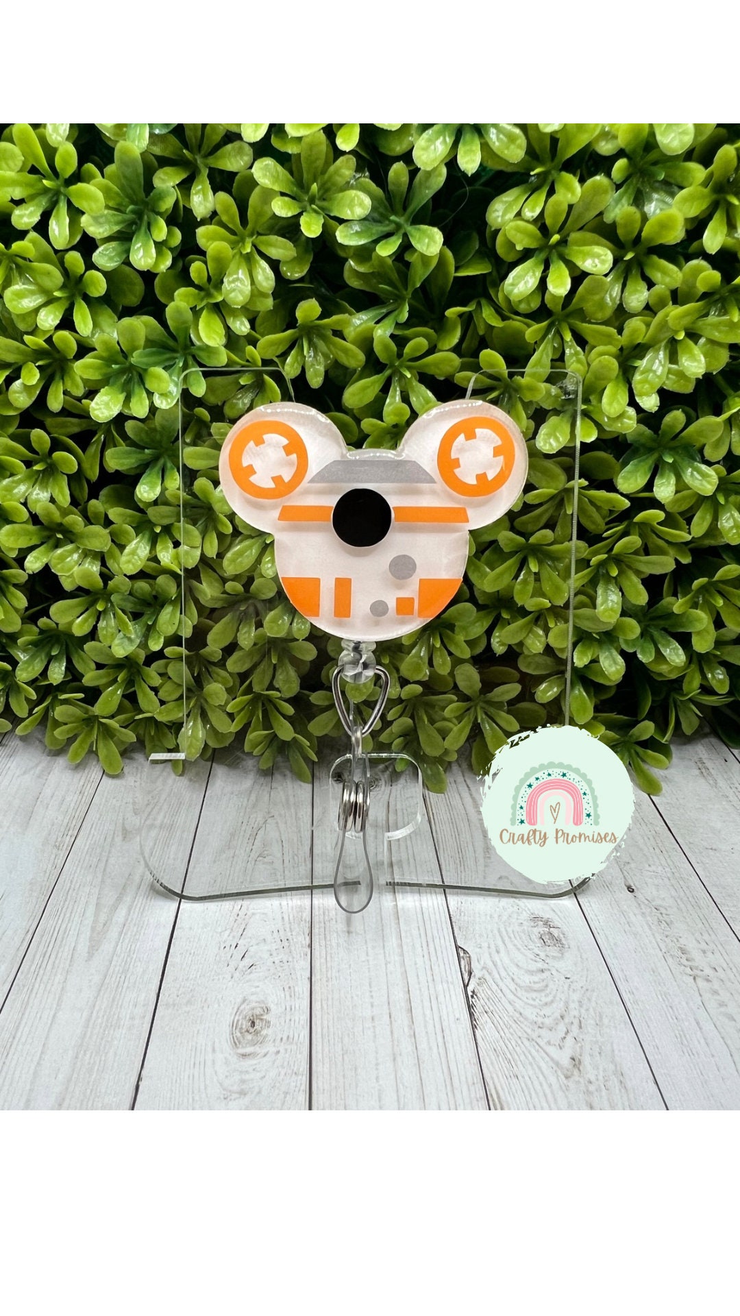 Space Robot Badge Reel, Orange Space Droid Badge ,funny Space Badge ID ...