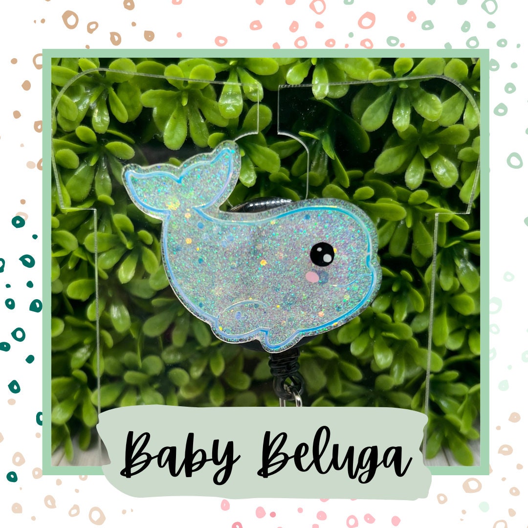 Beluga Badge Reel, Baby Beluga Whale Badge Holder, Cute Whale ...