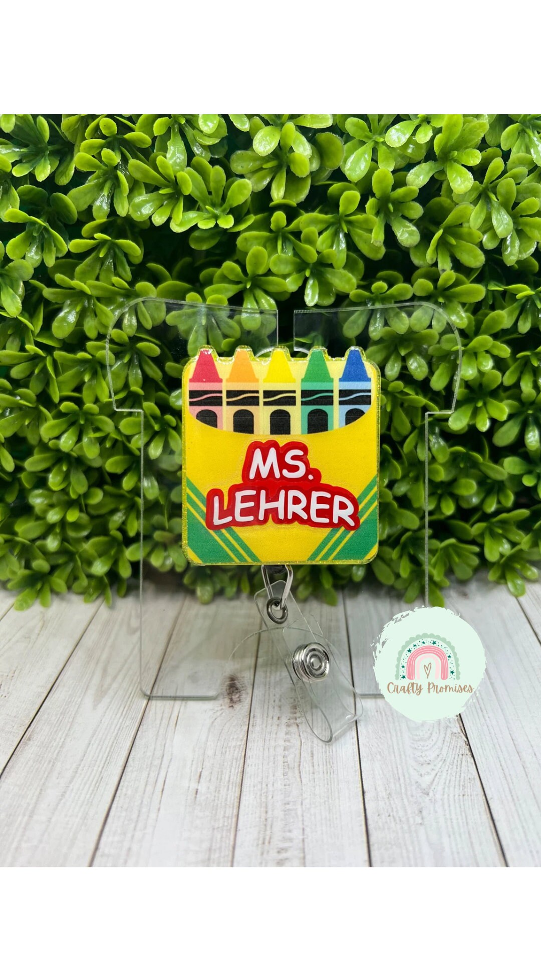 Crayon Box Badge Reel, Teacher Badge ID Gift, Thank You Gift for ...