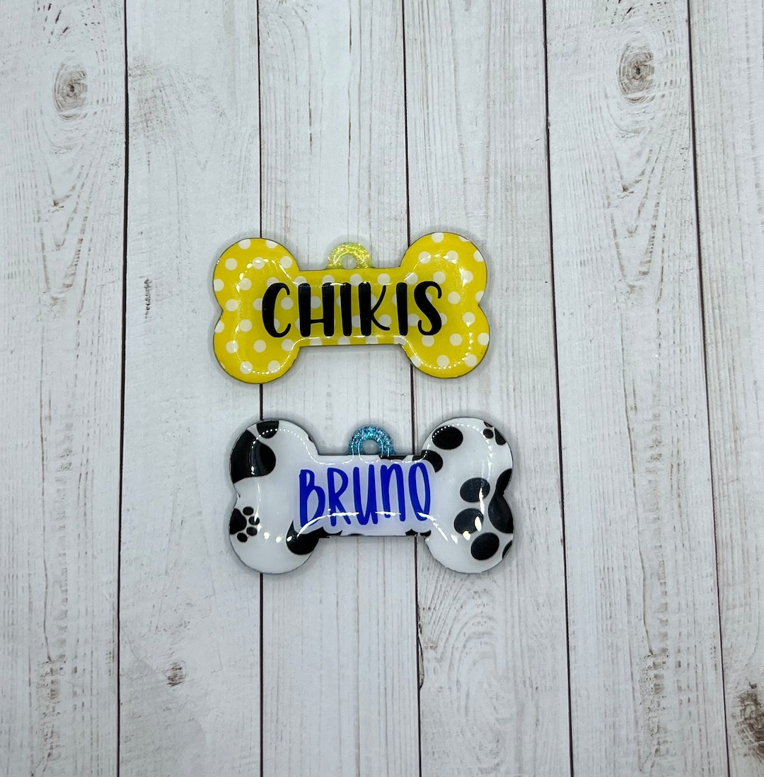 Dog Bone Name Tag, Doggy Name Tag, Pet Name Tag, Personalized Name Tag ...