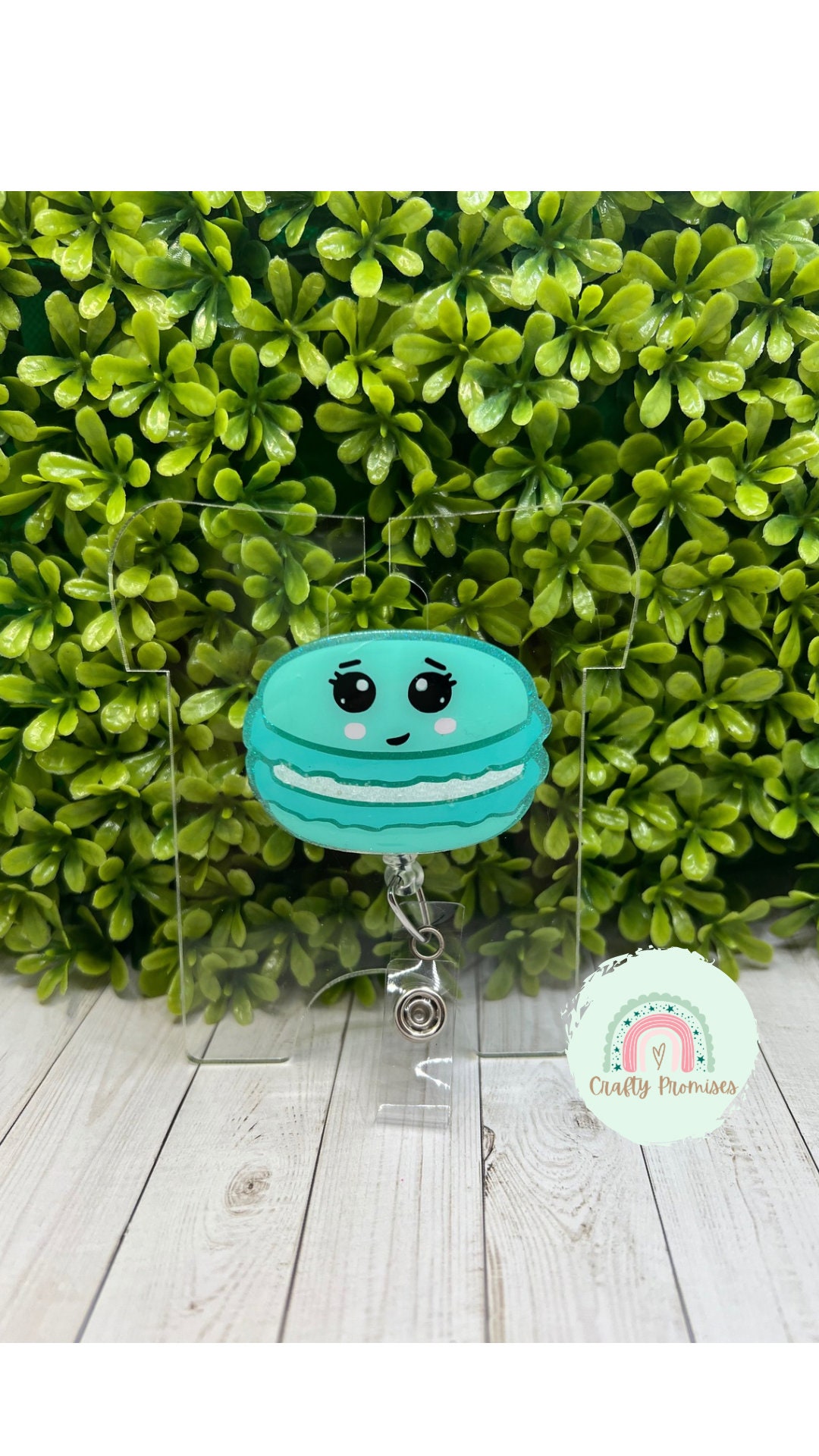 Macaroon Badge ID Holder, Cute Dessert Badge Reel for Work, Dessert ...
