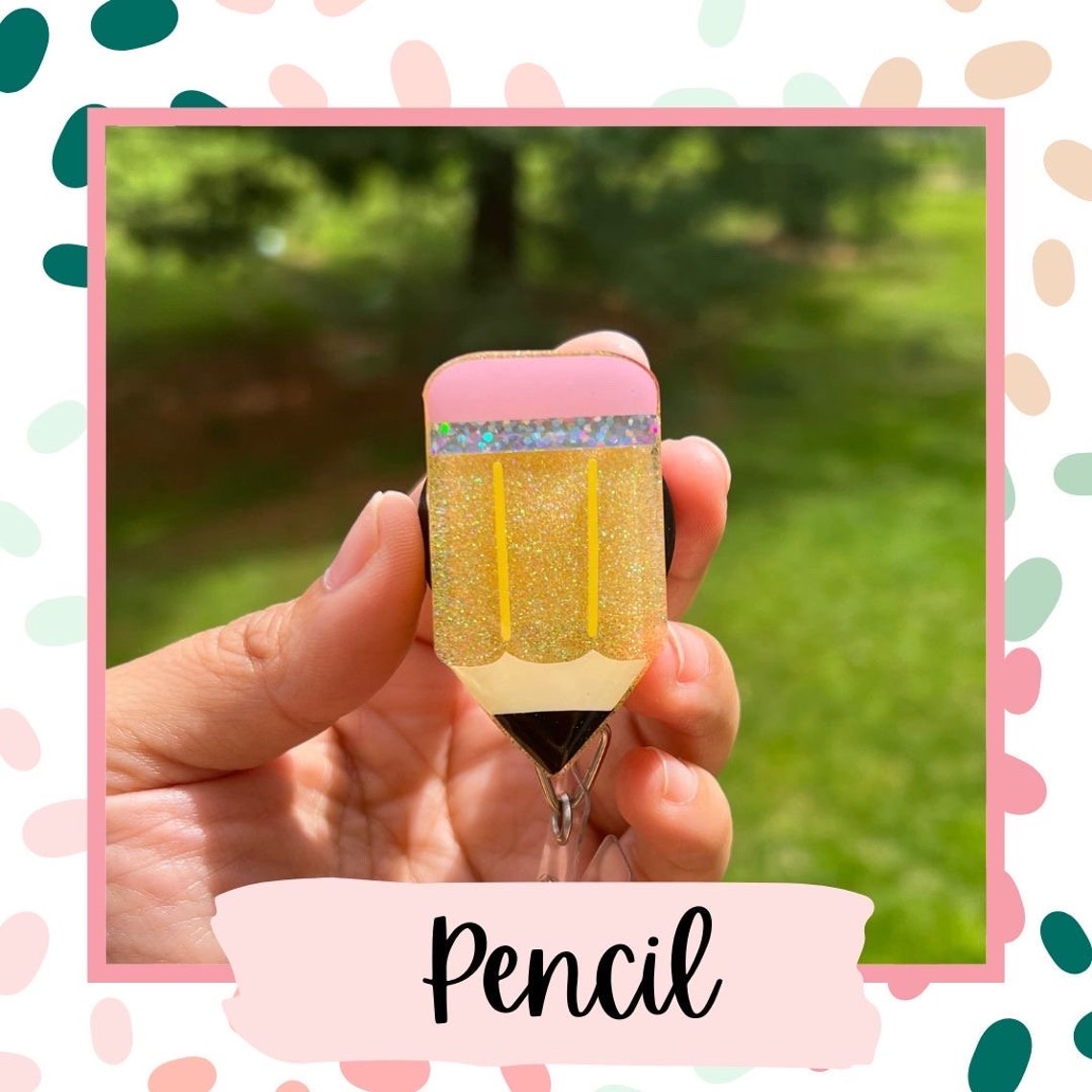 Pencil Badge Reel, Cute Pencil Gift Badge ID, Teacher Appreciation Gift ...