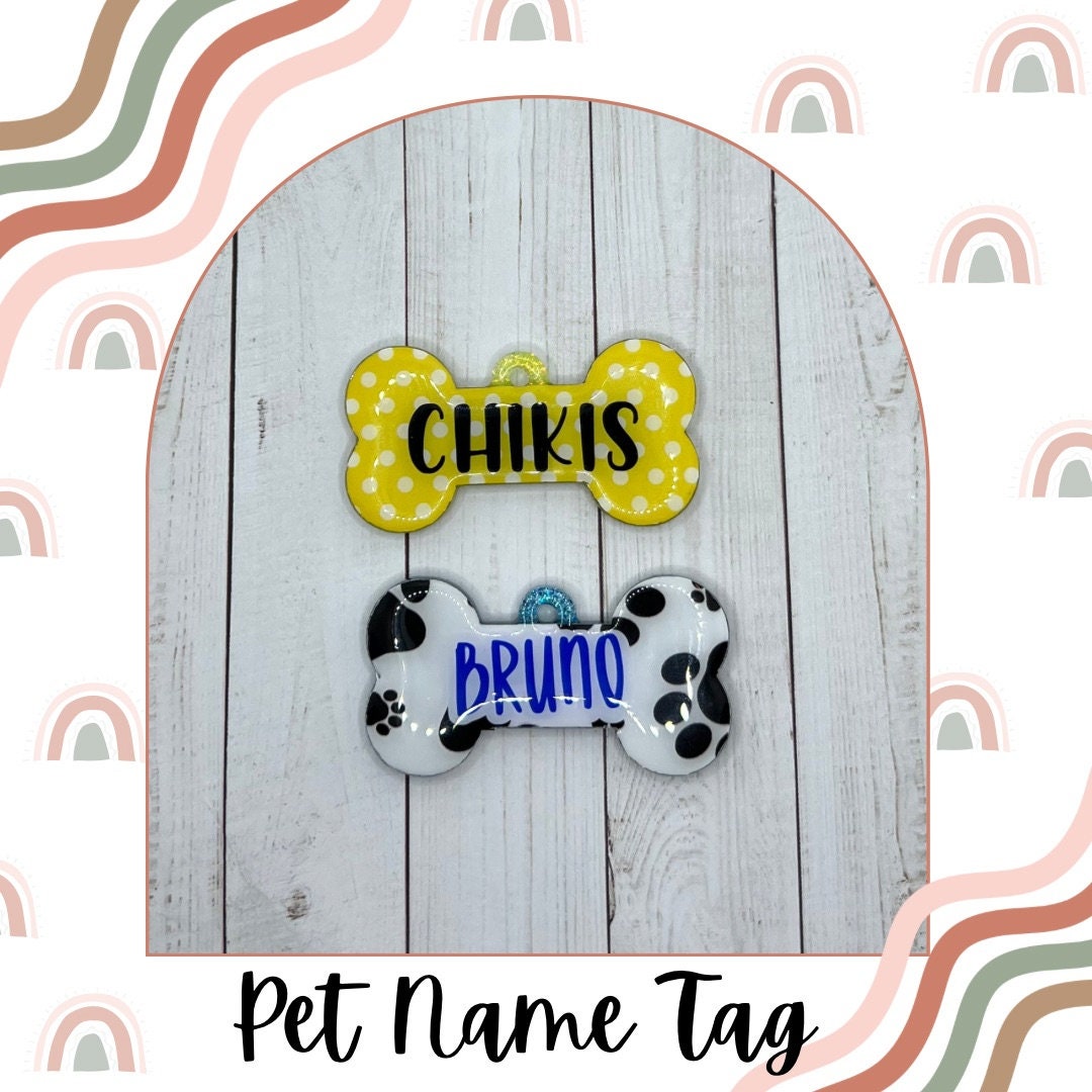 Dog Bone Name Tag Doggy Name Tag Pet Name Tag Personalized - Etsy