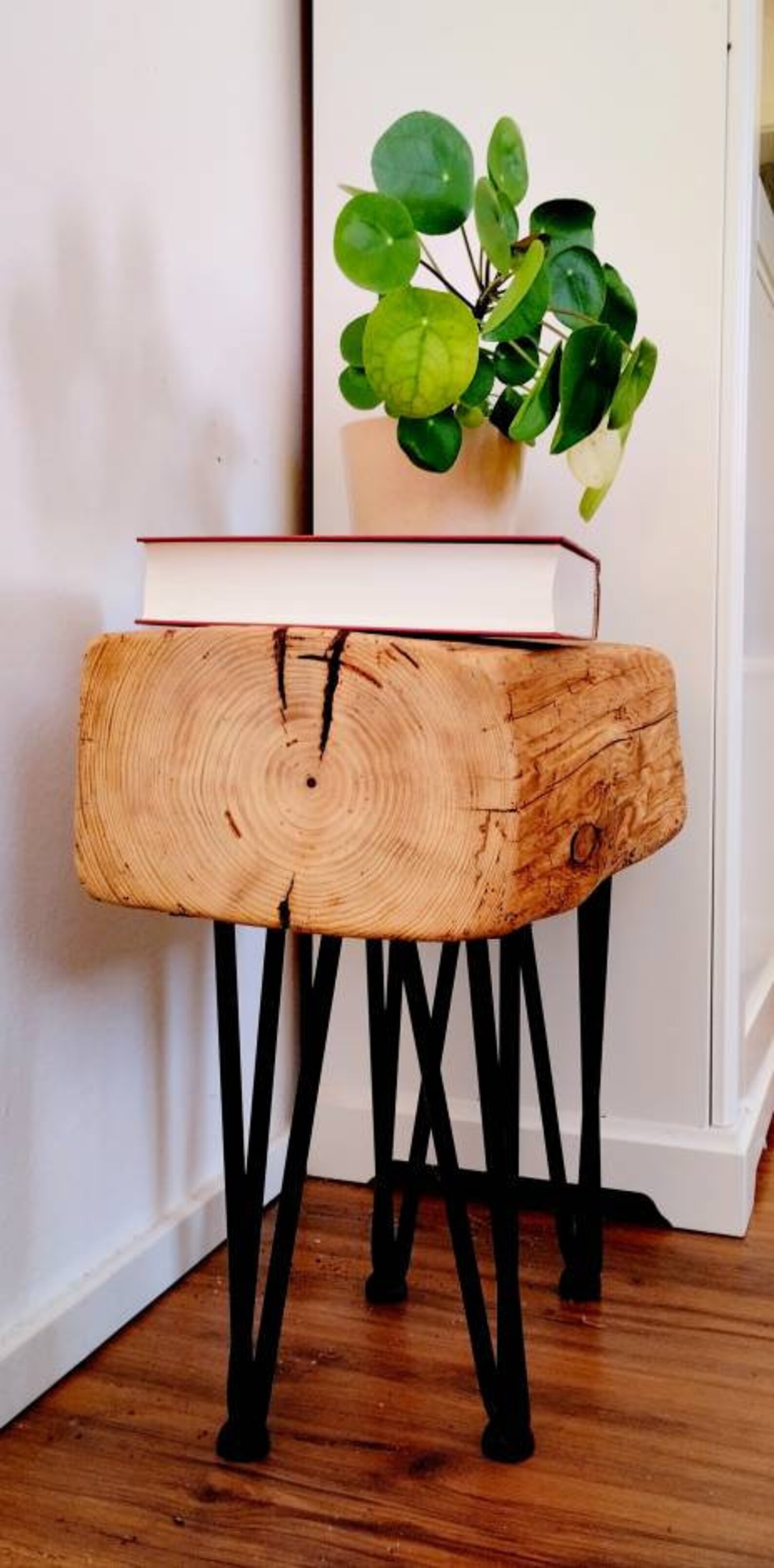 Bedside Table Console Stool Side Table Old Wood Beam Table Reclaimed ...