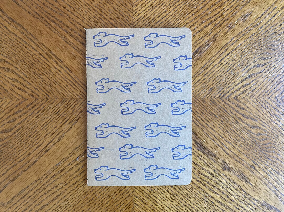 Dog Notebook | 5.5 X 8.3 Inch | Handprinted Kraft Notebooks | College ...