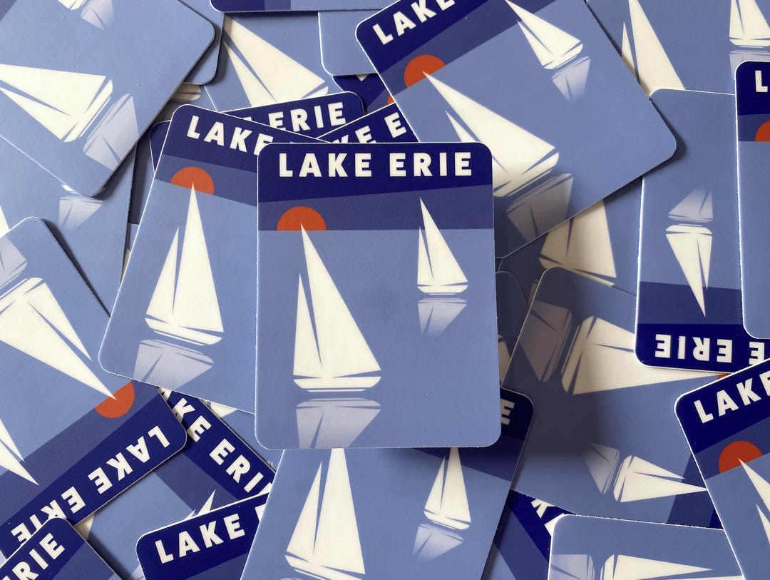 Lake Erie Sticker or Magnet | Nautical Yachting Boating Laptop ...