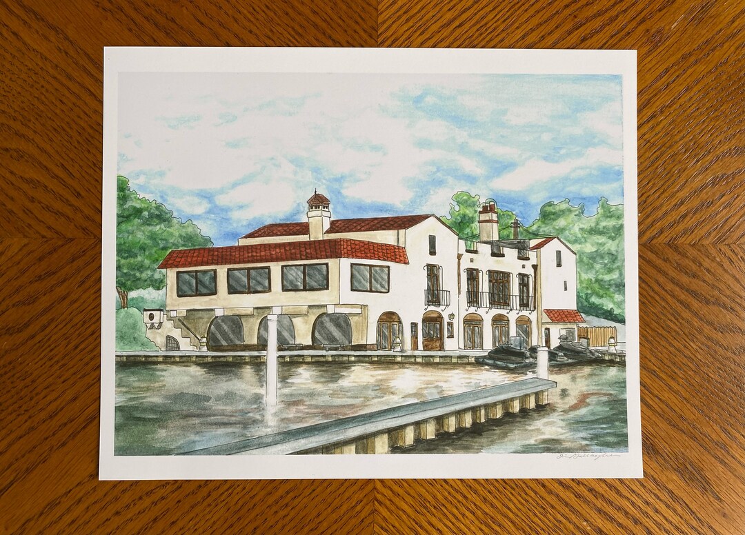 Mentor Harbor Yachting Club | 8x10 and 11x14 Inch | Watercolor Sailing ...