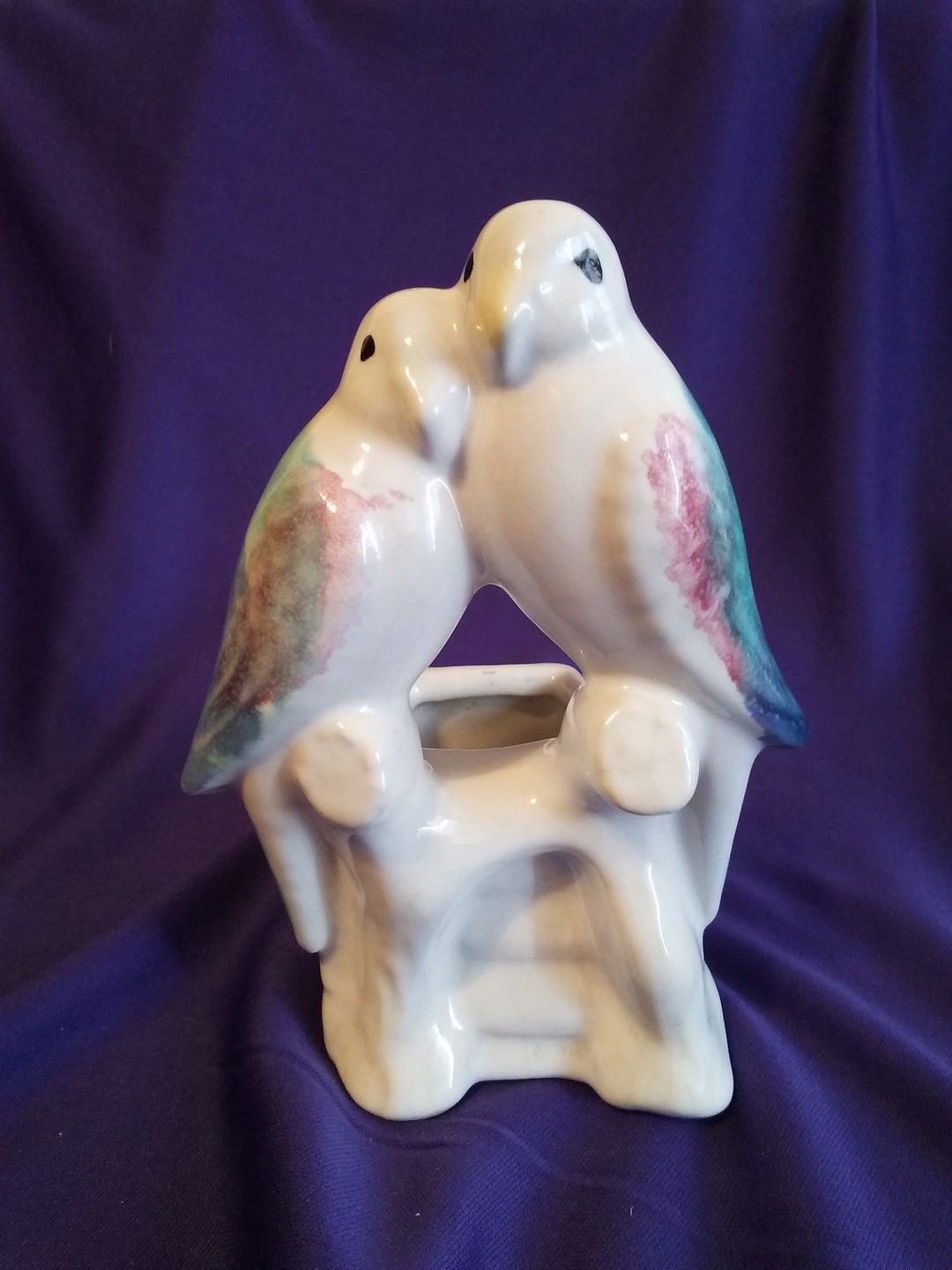Vintage Lovebirds Planter: Ceramic Parakeet Vase, 1950s Decor - Etsy