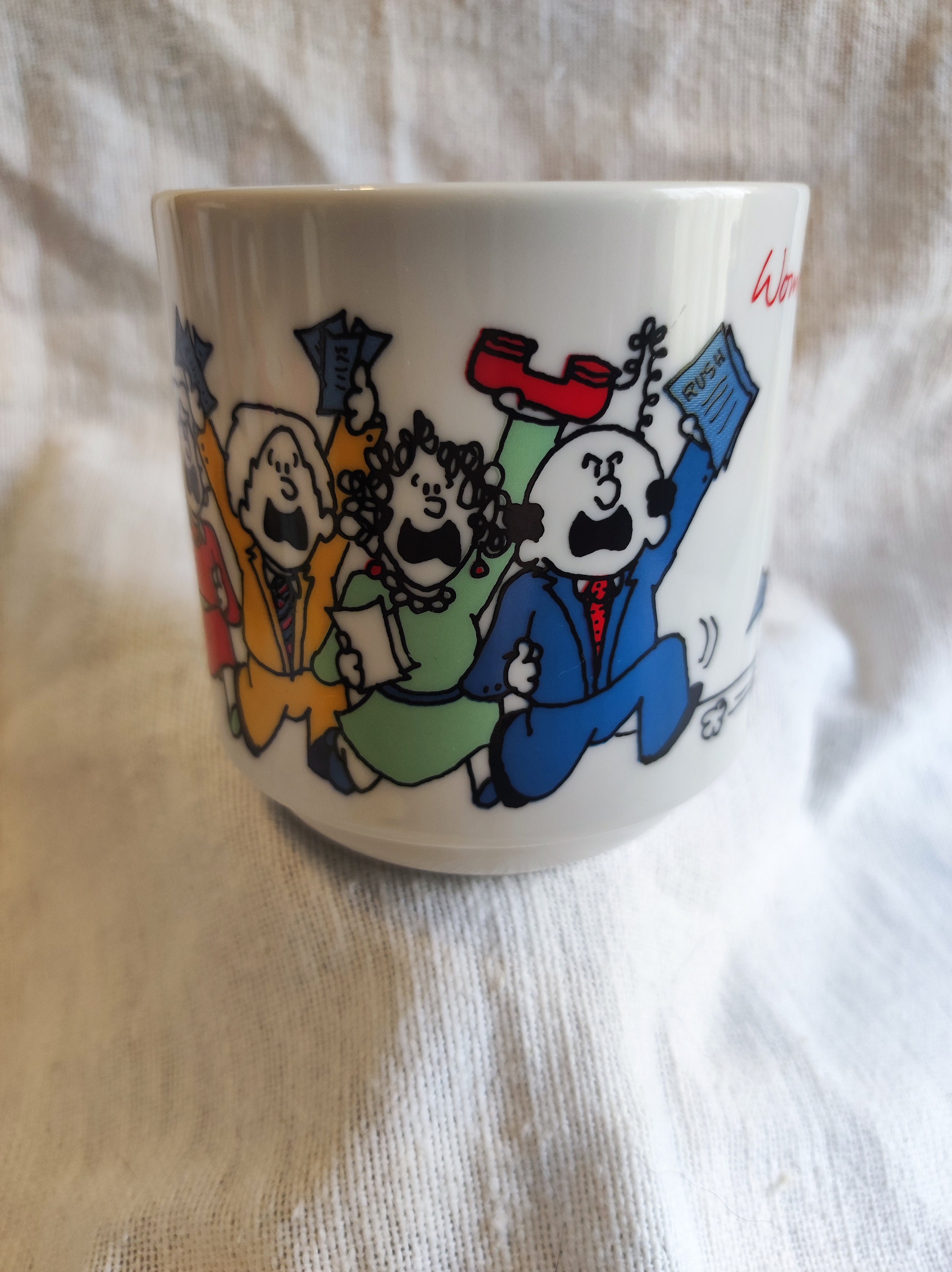 Vintage 1985 Cathy Comic Strip Mug Woman on the Run - Etsy