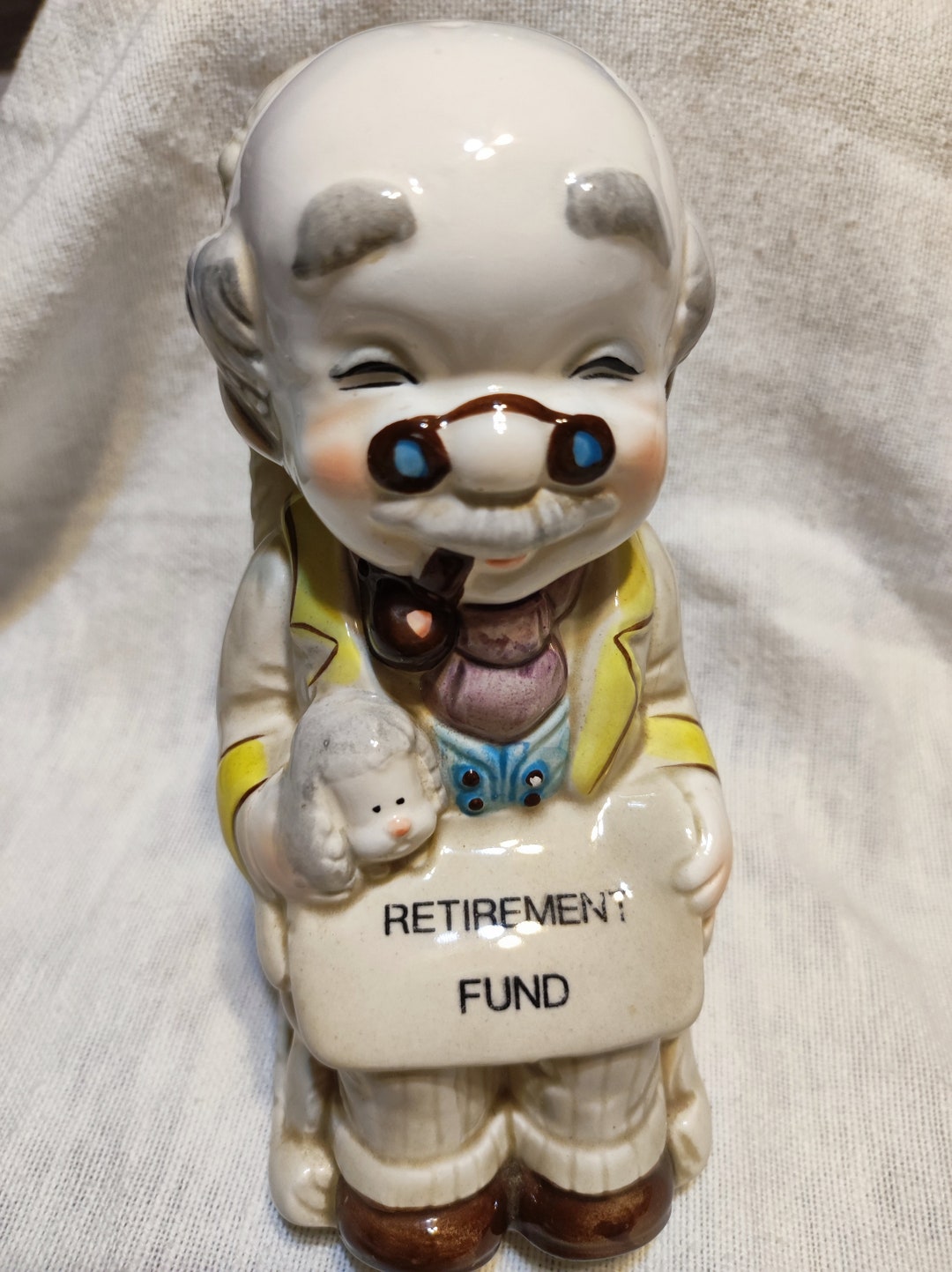Vintage Lefton Coin Bank | Old Man Retirement Fund Grandpa Rocking ...