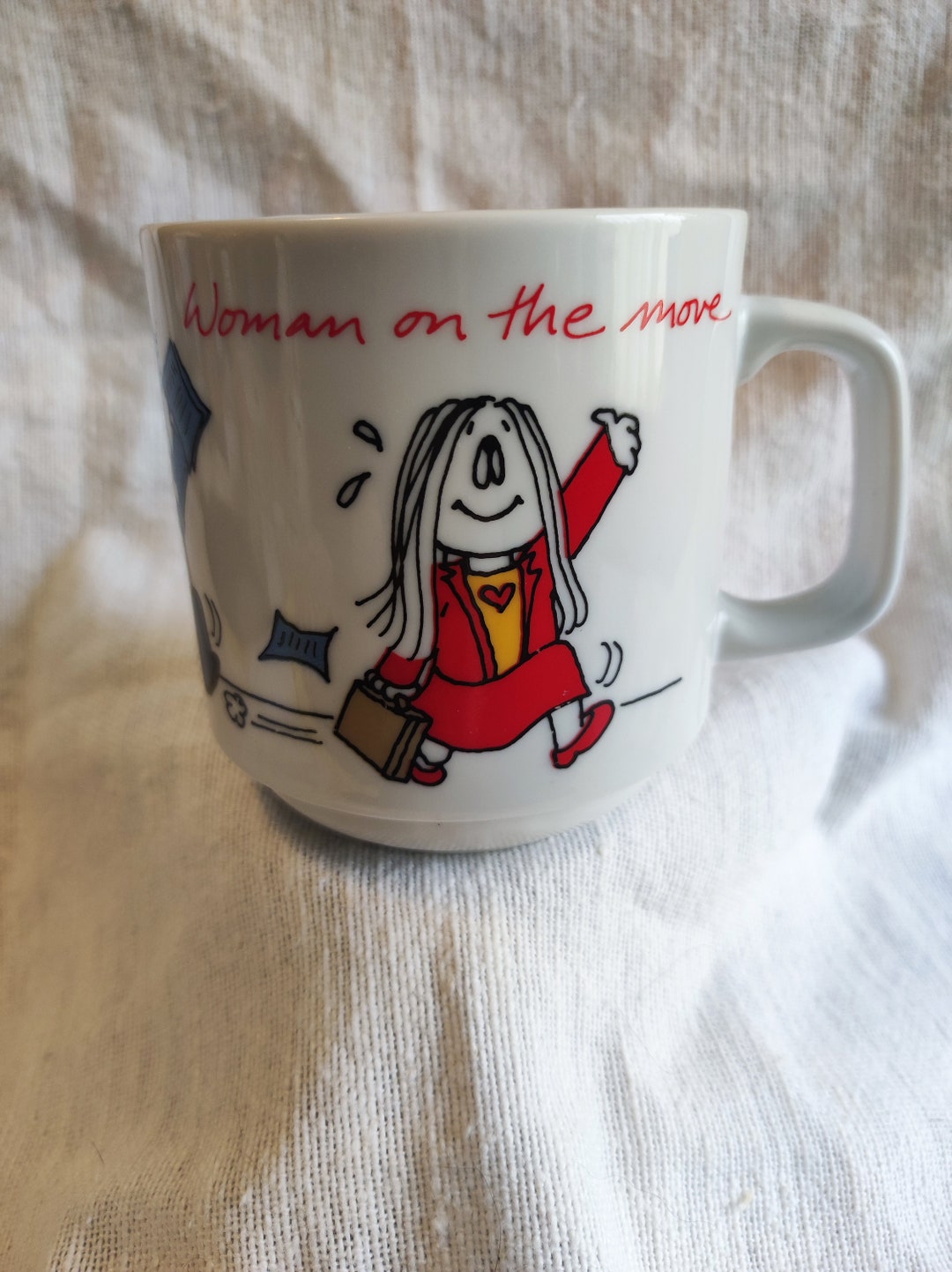 Vintage 1985 Cathy Comic Strip Mug Woman on the Run - Etsy