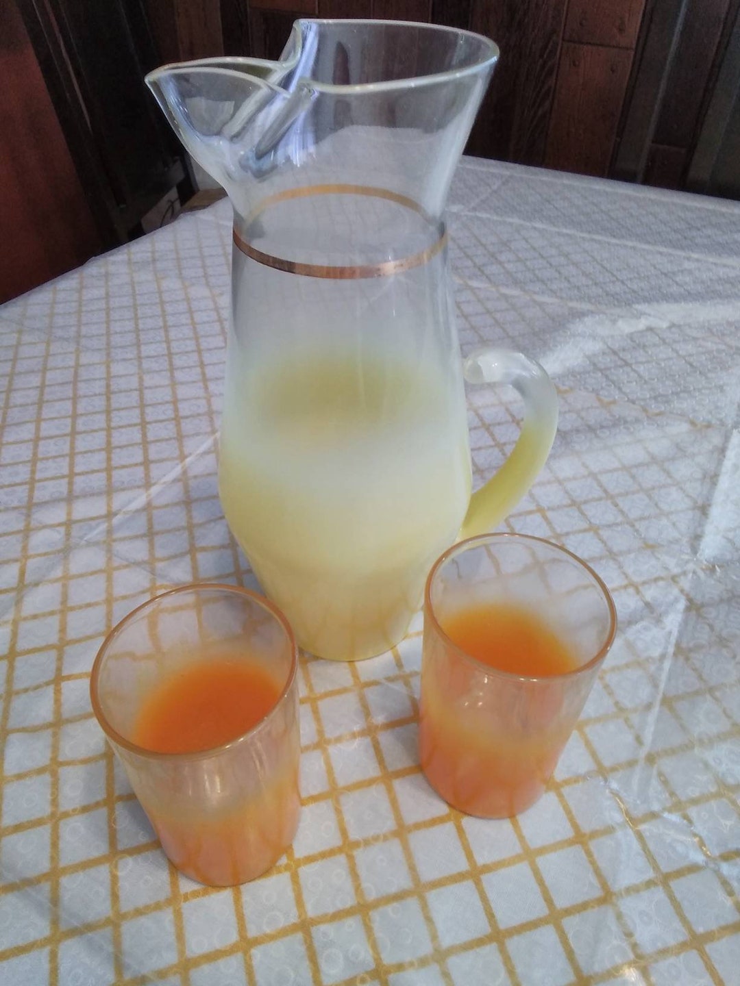 Vintage 1950 Blendo Pitcher With Two Glasses - Etsy