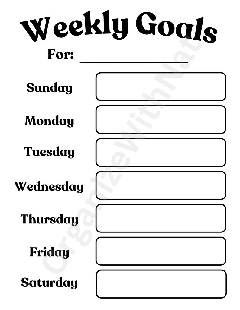 Printable Monthly, Weekly, and Daily Goals Planner Set - Etsy