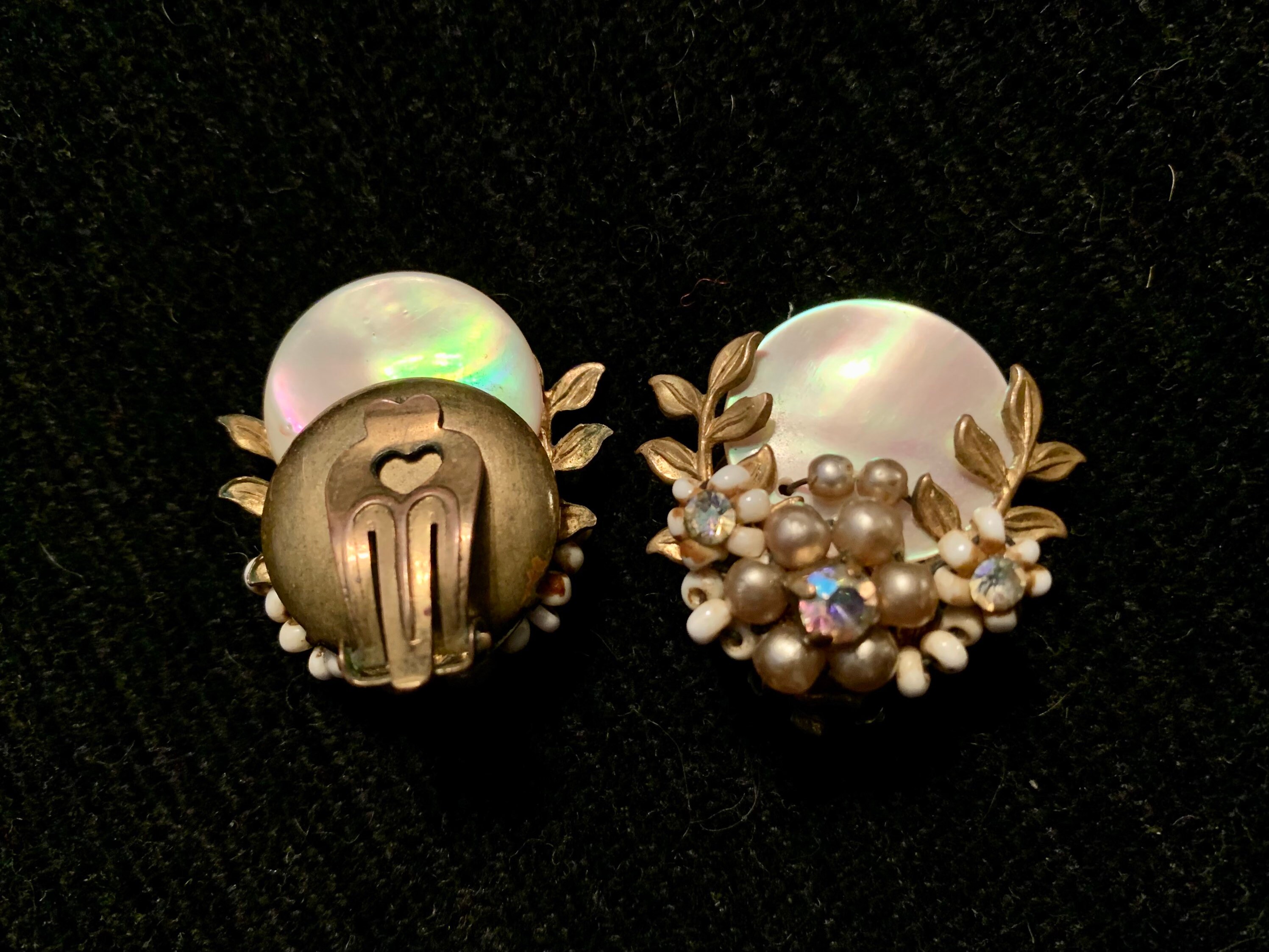 Vintage Unsigned Miriam Haskell Mother of Pearl and Wired Seed Bead ...