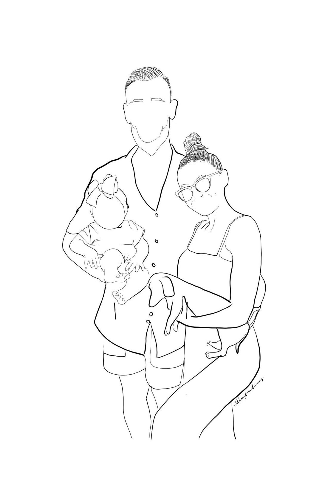 Line Art Portrait - Etsy